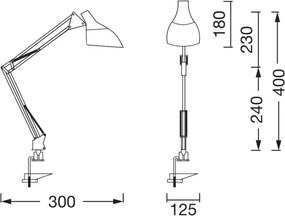 Osram - Stolní lampa s klipem DESK LINE 1xE27/11W/230V bílá