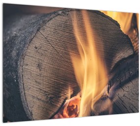 Obraz hořícího dřeva (70x50 cm)