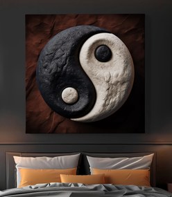 Obraz na plátně - Yin Yang Kameny FeelHappy.cz Velikost obrazu: 140 x 140 cm