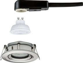 P 92415 LED vestavné svítidlo Nova Plus GU10 Flat IP65 93mm 4,9W 230V 2700K kov kartáčovaný - PAULMANN
