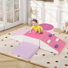 Costway 6 ks. Kinder Schamstoff Bausteine mit Kletterfelsen zum Klettern