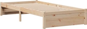 Postel s knihovnou bez matrace 75 x 190 cm masivní borovice 3322369