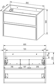 Mereo Mereo, Opto, koupelnová skříňka 81 cm, Multidecor, CN991SPINO