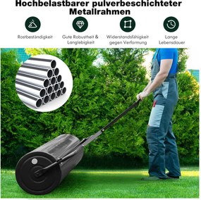 Costway Válec na trávník kovový 113 L ruční válec s rukojetí zahradní válec Ø 40