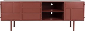 Červený kovový TV stolek 160x58x36 cm Davis – White Label
