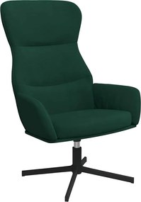 Relaxační křeslo tmavě zelené samet 341110