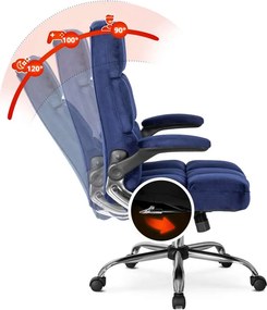 Kancelářské křeslo Brogas Velvet, modrá