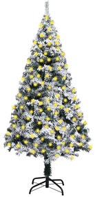 Umělý vánoční stromek s LED zasněžený zelený 240 cm,  3077769 HangarStore.cz
