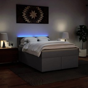 Box spring postel s matrací šedá 140x200 cm umělá kůže 3288426