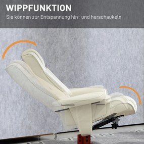 HOMCOM Relaxační křeslo s taburetem, TV křeslo s funkcí polohování, houpací funkce, čalouněné polohovací křeslo s nastavitelným opěradlem, do 150 kg,…