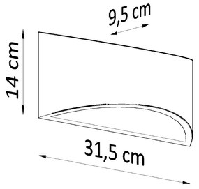 Nástěnné svítidlo Vixen, 1x bílé keramické stínidlo