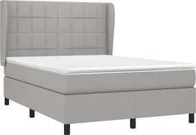 Box spring postel s matrací světle šedá 140 x 190 cm textil 3127957