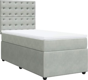Box spring postel s matrací světle šedá 80 x 200 cm samet 3294502
