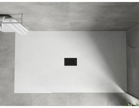Mexen Hugo, obdélníková sprchová vanička SMC 150 x 100 cm, bílá, černá krytka, 42101015-B