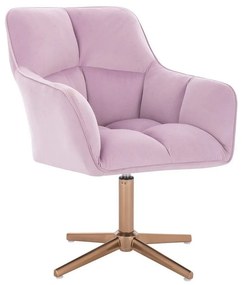 LuxuryForm DESIGN Otočné křeslo AMALFI VELUR na zlatém kříži - levandule