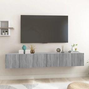 Závěsné TV skříňky šedé sonoma 3 ks 60 x 30 x 30 cm kompozit - Default Title