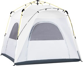 Domek stan Outsunny pro 4 osoby - Lehký, stabilní, vodotěsný UV 50+ stan s rychlým rozložením, oknem s háčkem - Rodinný stan pro kempování, cestování