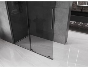 Mexen Velar, sprchová zástěna s posuvnými dveřmi Walk-in 150 x 200 cm, 8mm šedé sklo, grafit broušený, 871-150-000-43-66