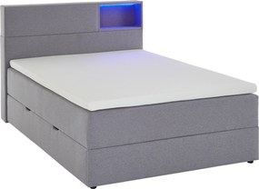 XXXLutz POSTEL BOXSPRING, 120/200 cm, světle šedá Xora - Postele s úložným prostorem - 000101026401
