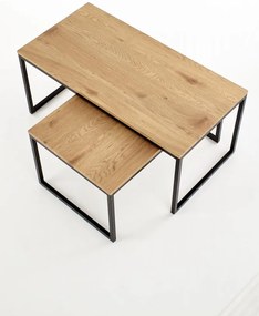 Konferenční stolek- SABROSA- Rám - Černá/ Deska - Zlatý dub