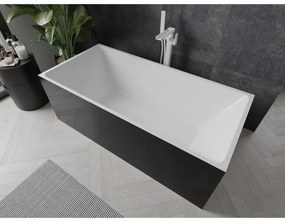 Mexen Nita, volně stojící vana 170 x 80 cm, bílá-černá, bílý přepad, 52091708075-20