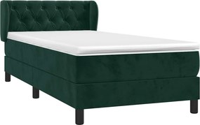 Box spring postel s matrací tmavě zelená 80 x 200 cm samet 3127640