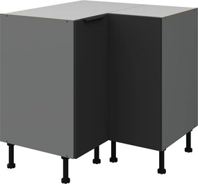 ARIA ab | dolní skříňka 90x90 DN 2F rohová s policí | 90x90 cm | antracit/černá