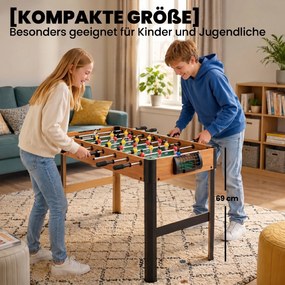 Stolní fotbálek, stolní fotbálek, 2 míčky, protiskluzové rukojeti, pro dospívající dospělé, výsledková tabule, MDF, kov, barevné provedení