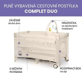 Asalvo COMPLET DUO cestovní postýlka s druhým dnem a hrazdičkou, owl