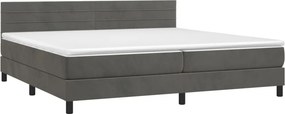 Box spring postel s matrací tmavě šedá 200x200 cm samet 3141384