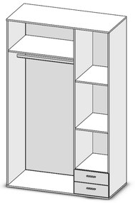 Sconto Šatní skříň SEBA 3 buk