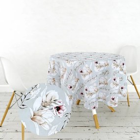 Ervi Teflonový ubrus na stůl kulatý Royal Lux - Pastelový květ
