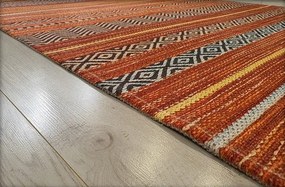 HU Vícebarevný moderní koberec Banco 1049 – oranžový Rozměr: 60x110 cm