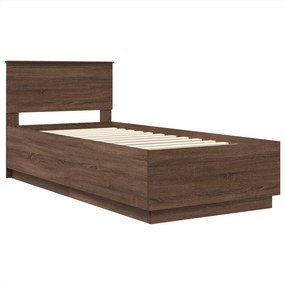 Rám postele s čelo Hnědý dub 70 x 190 cm Kompozitní dřevo 3408221