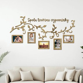 dřevo života Dřevěný fotorámeček SPOLU TVOŘÍME VZPOMÍNKY Zvolte barvu dekoru: Dub zlatý, Zvolte velikost fotografie (cm): 10x15