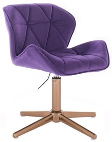 LuxuryForm Židle MILANO VELUR na zlatém kříži - fialová