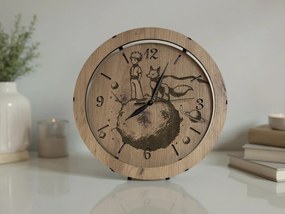 Li-Go "Malý princ" světelné hodiny s powerbankou a pohybovým čidlem/dub světlý velikost svítidla/hodin: 31 cm