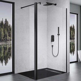 design sprchový kout WALK-IN box BREMEN - Black SIDE 50-160cm