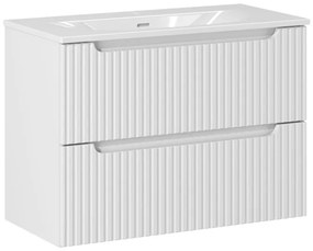 COMAD Závěsná skříňka s umyvadlem - NOVA 82-80-2S white, šířka 80 cm, matná bílá