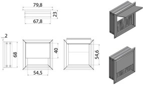 In-Design Průchodka kabelů RECTA do stolu hranatá šířka 80 mm - různé délky bílá Délka průchodky (mm): 80