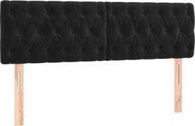 Box spring postel s matrací černá 160x200 cm samet 3141493