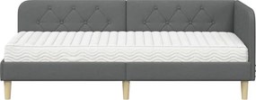 Rohový rám postele Tmavě šedá 80 x 200 cm textil 3394102