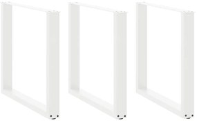 Nohy konferenčního stolku ve tvaru U, 2 ks, bílé, 60 x (30-31) cm, ocel