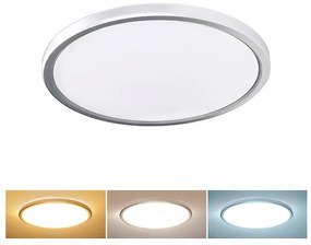 Solight LED osvětlení Acate s ochranou proti vlhkosti, IP54, 24W, 2160lm, 3CCT, 30cm, stříbrná