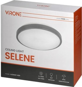 Stropní svítidlo ORNO SELENE CL/2XE27-10/G, 2xE27, max. 2x60W IP54, průměr 30,5cm, šedá