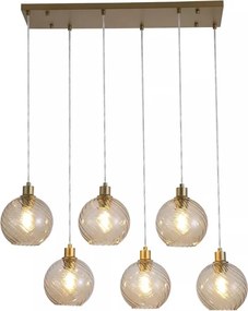 Searchlight 44520-6CP Závěsné svítidlo RADIANCE CHAMPAGNE optické sklo
