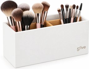5Five® Bílý organizér, stojan se 4 přihrádky na stojící předměty, SELENA WHITE