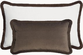 Sada ručně vyrobených sametových polštářů s třásněmi Couple Bed, 2 díly