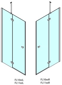 Polysan FORTIS sprchové dveře 1300mm, čiré sklo, levé FL1113L