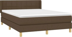 Box spring postel s matrací tmavě hnědá 140x190 cm textil 3130268